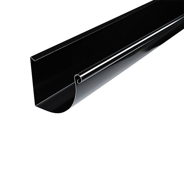 Plastmo arkitekt sort stål tagrende nr. 14 1/4-rund - 3 meter - tages ...