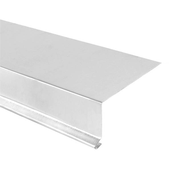 Tagfod nr 12, 100 mm flange alu 0,6x55x100x1000 mm — BLIKSHOP.DK